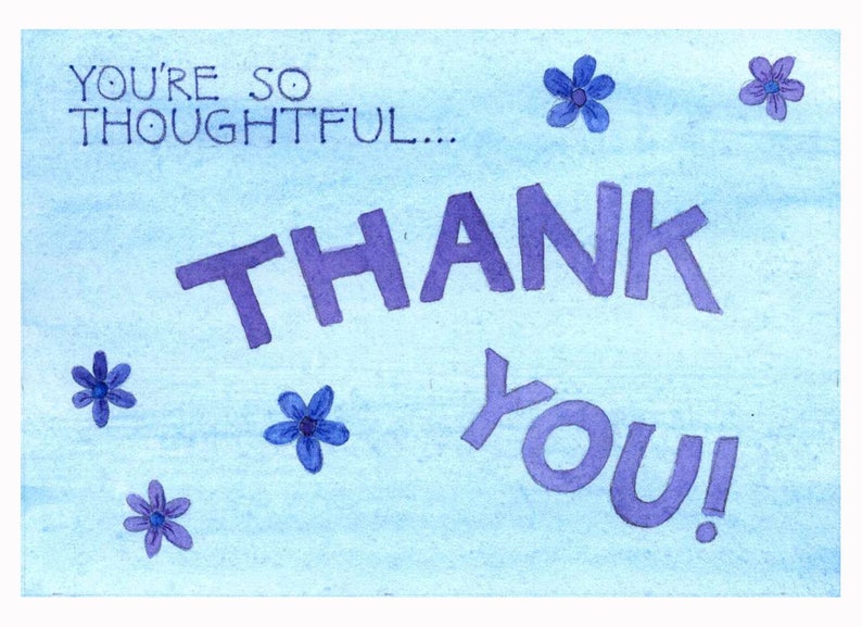 You're so Thoughtful...thank You! Notecard - Etsy