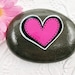 Pink Heart Stone, Single or Double Heart Painted Rock, Party Favors ...