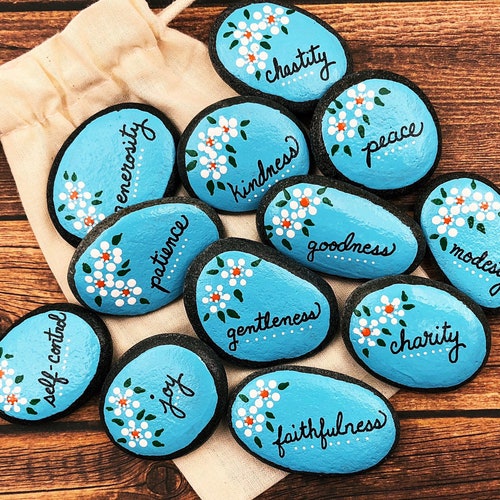 Fruit of the Spirit Art Inspirational Painted Rocks - Etsy