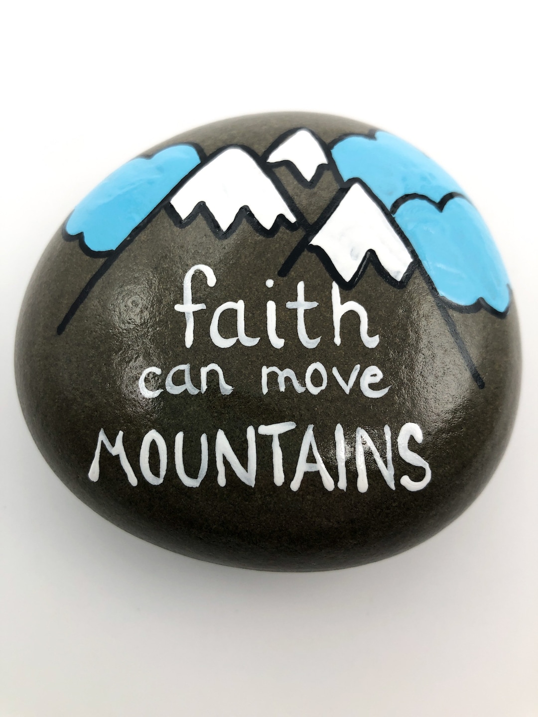 Faith Can Move Mountains Painted Rock: Christian Affirmation Stone - Etsy