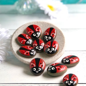 Digital TUTORIAL - Ladybugs Pebbles Rock Painting, Easy Step by Step ...