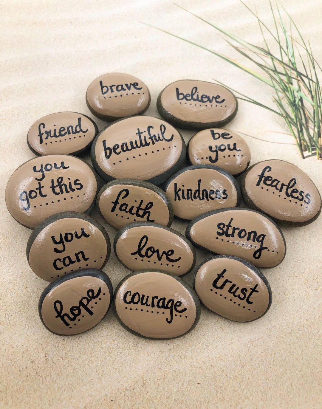 Empowerment Pebbles: Affirmation Pocket Rocks, Words of Encouragement ...