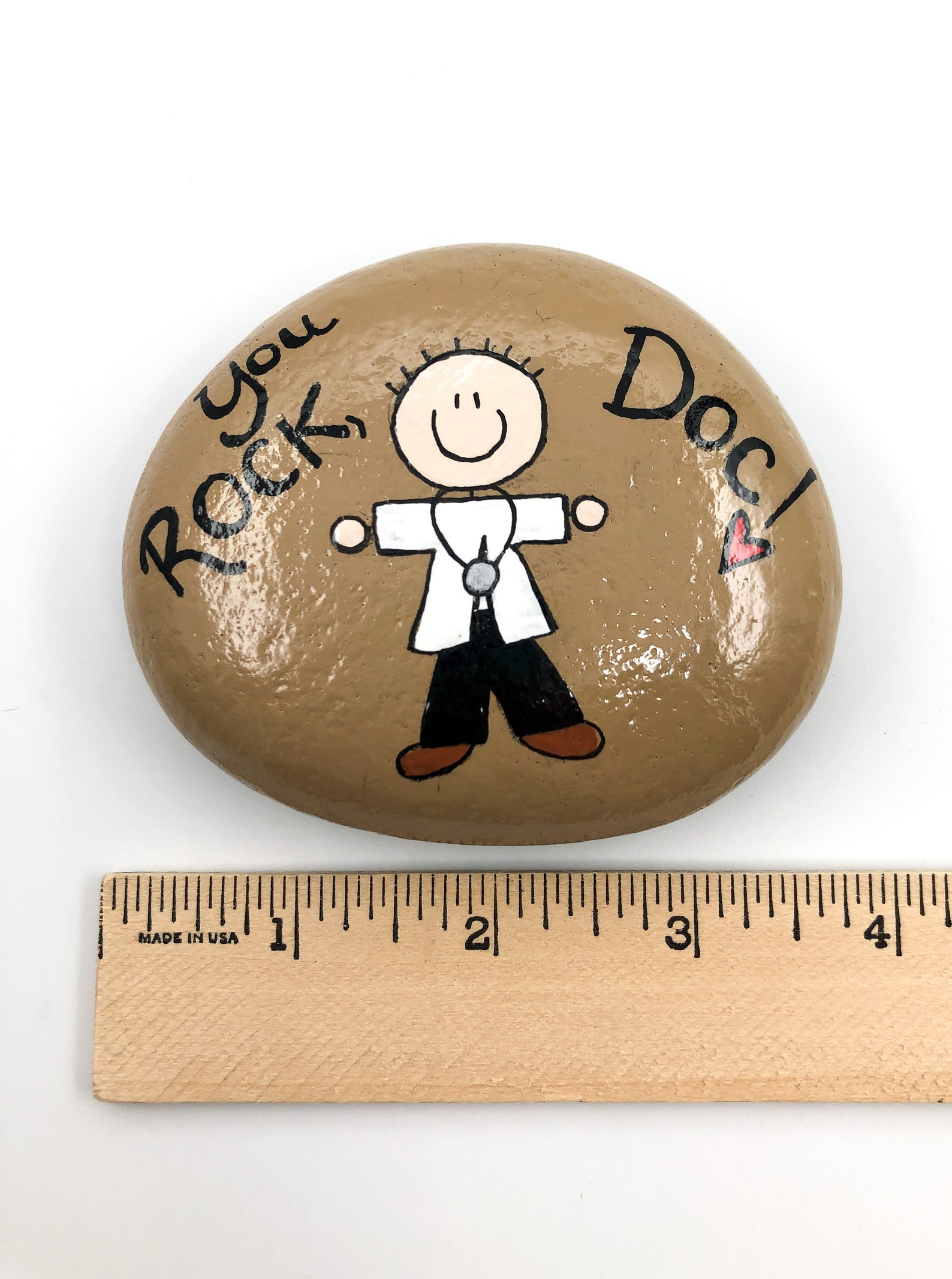 Hand-painted Stone: "you Rock Doc!" Doctor Appreciation Gift - Etsy