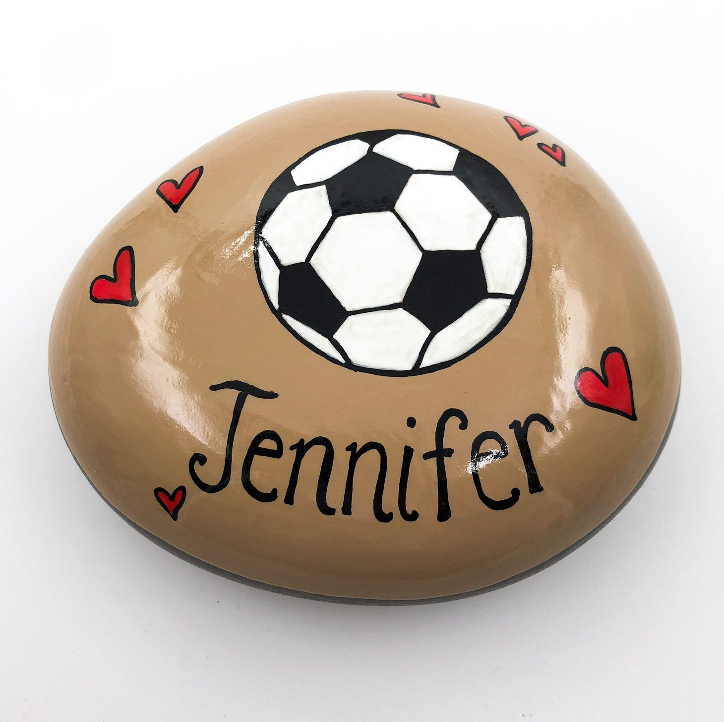 Personalized Soccer Ball Painted Rock: Custom Name Memory Stone - Etsy