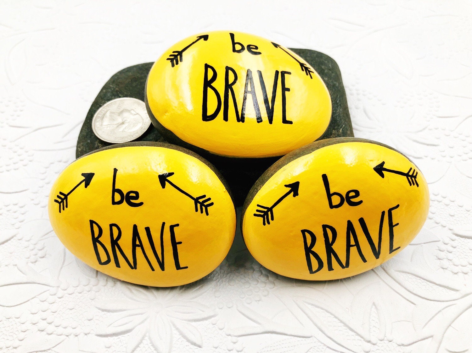 Be Brave Encouragement Rock Affirmation Stone Hand Painted - Etsy Sweden
