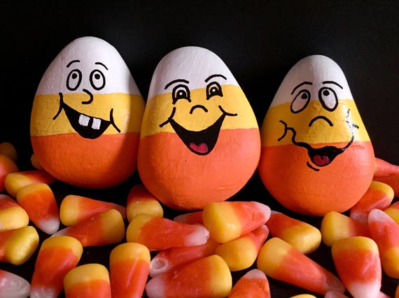 Candy Corn Painted Rocks - Mom. Wife. Busy Life.
