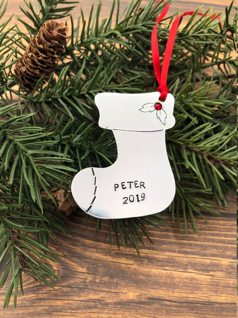Personalized Stocking Ornament Custom Family Name Christmas - Etsy