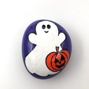 Halloween Ghost Painted Rocks: Trio of Hand-painted Stones - Etsy