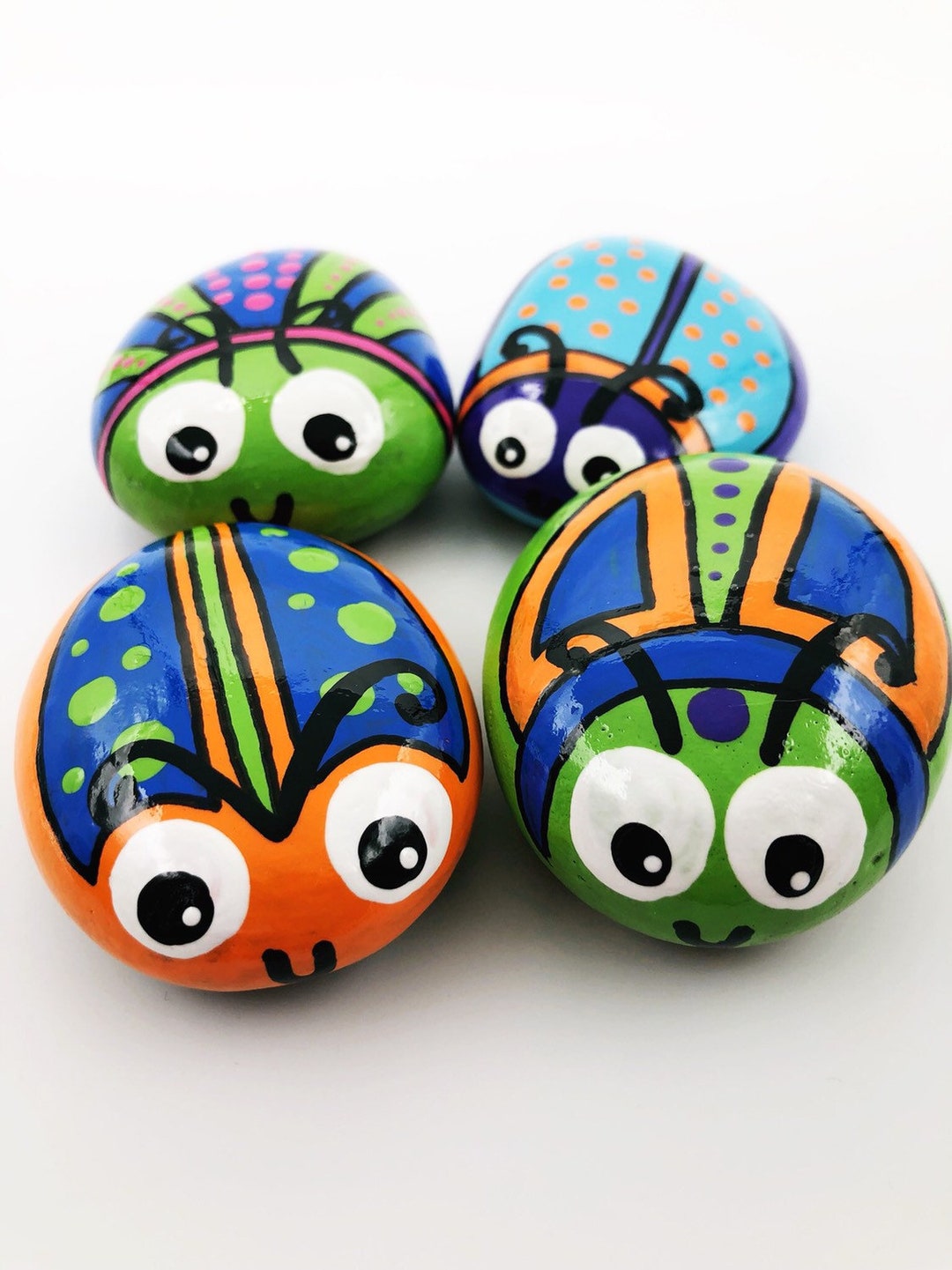 Colorful Bug Painted Rocks: Easter Basket Gift, Party Favors - Etsy