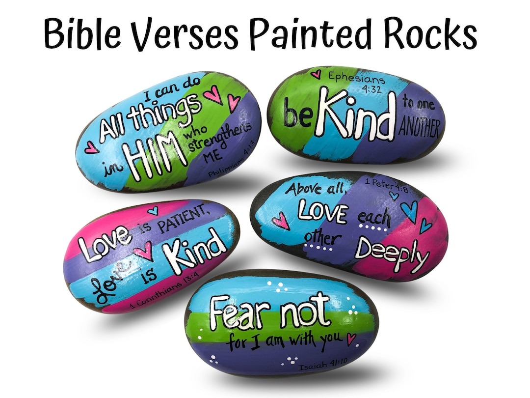 Bible Verses Painted Rocks, Scripture Verse Stones, Love is Kind, Love ...