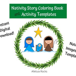 Nativity Story Coloring Book and Activity Templates, PDF Instant ...