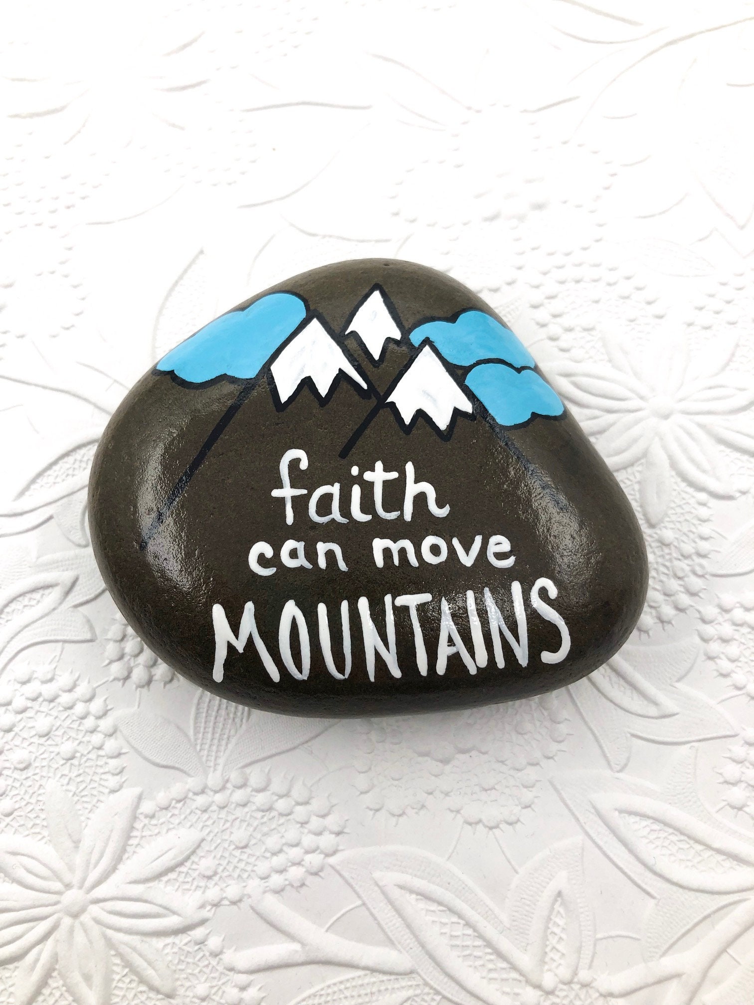 Faith Can Move Mountains Painted Rock Faith Encouragement - Etsy Australia