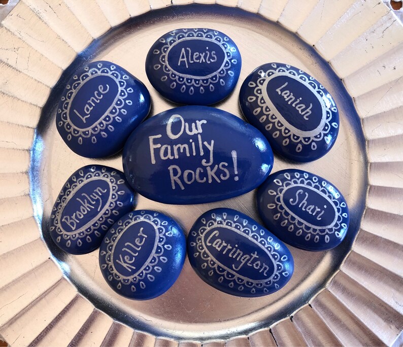 Family Names Rocks Set Personalized Family Painted Stones - Etsy