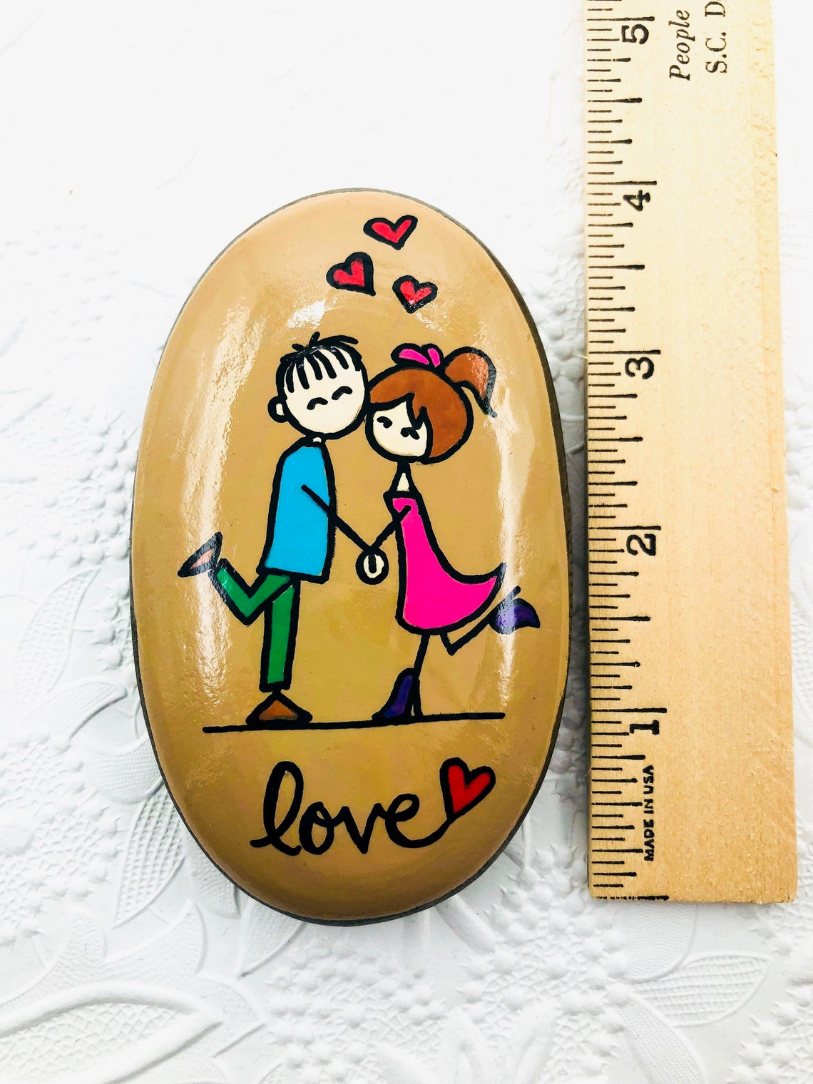 Love Painted Rock Couple Holding Hands Painted Stone - Etsy
