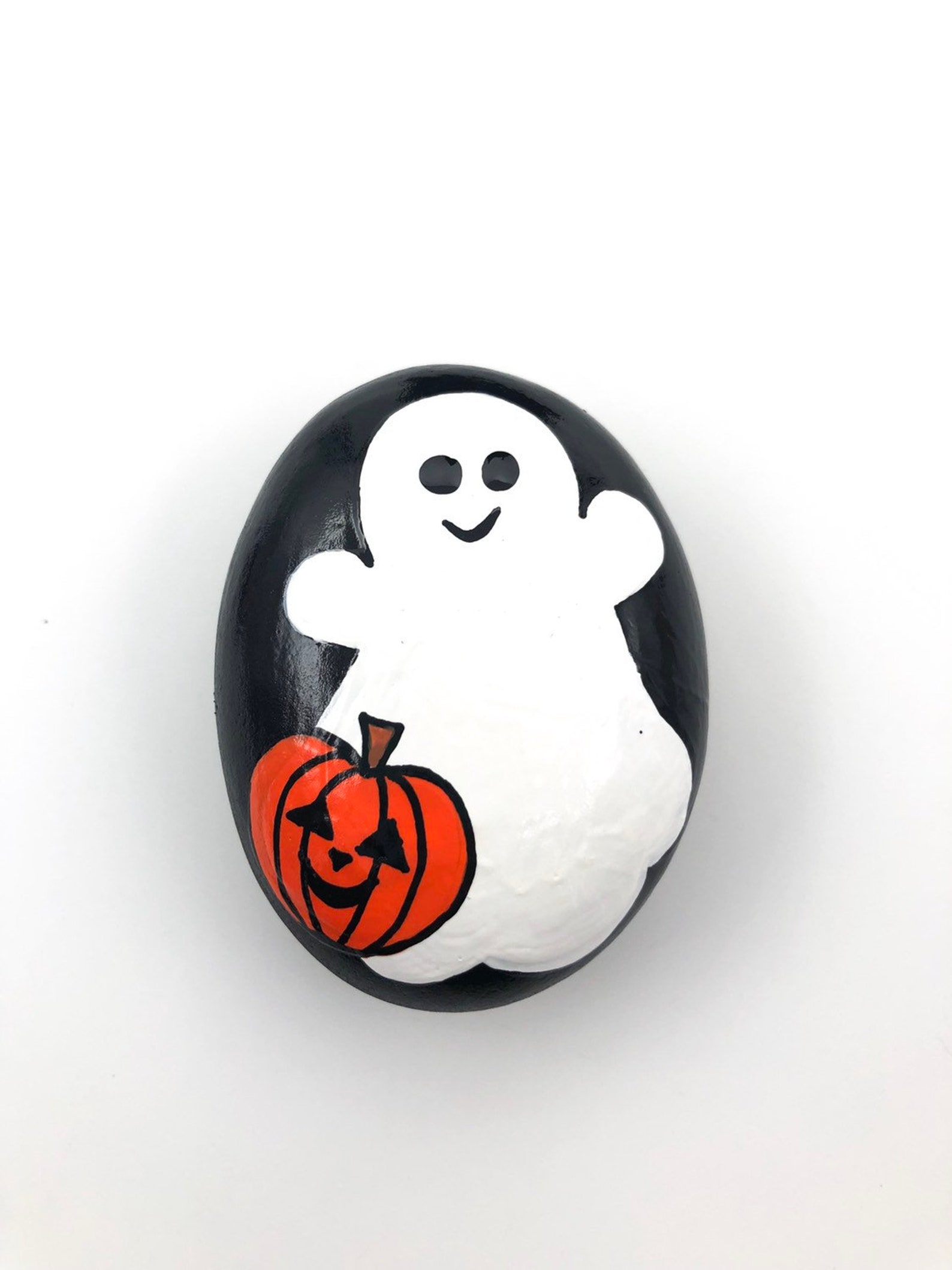 Halloween Ghost Painted Rocks: Trio of Hand-painted Stones - Etsy