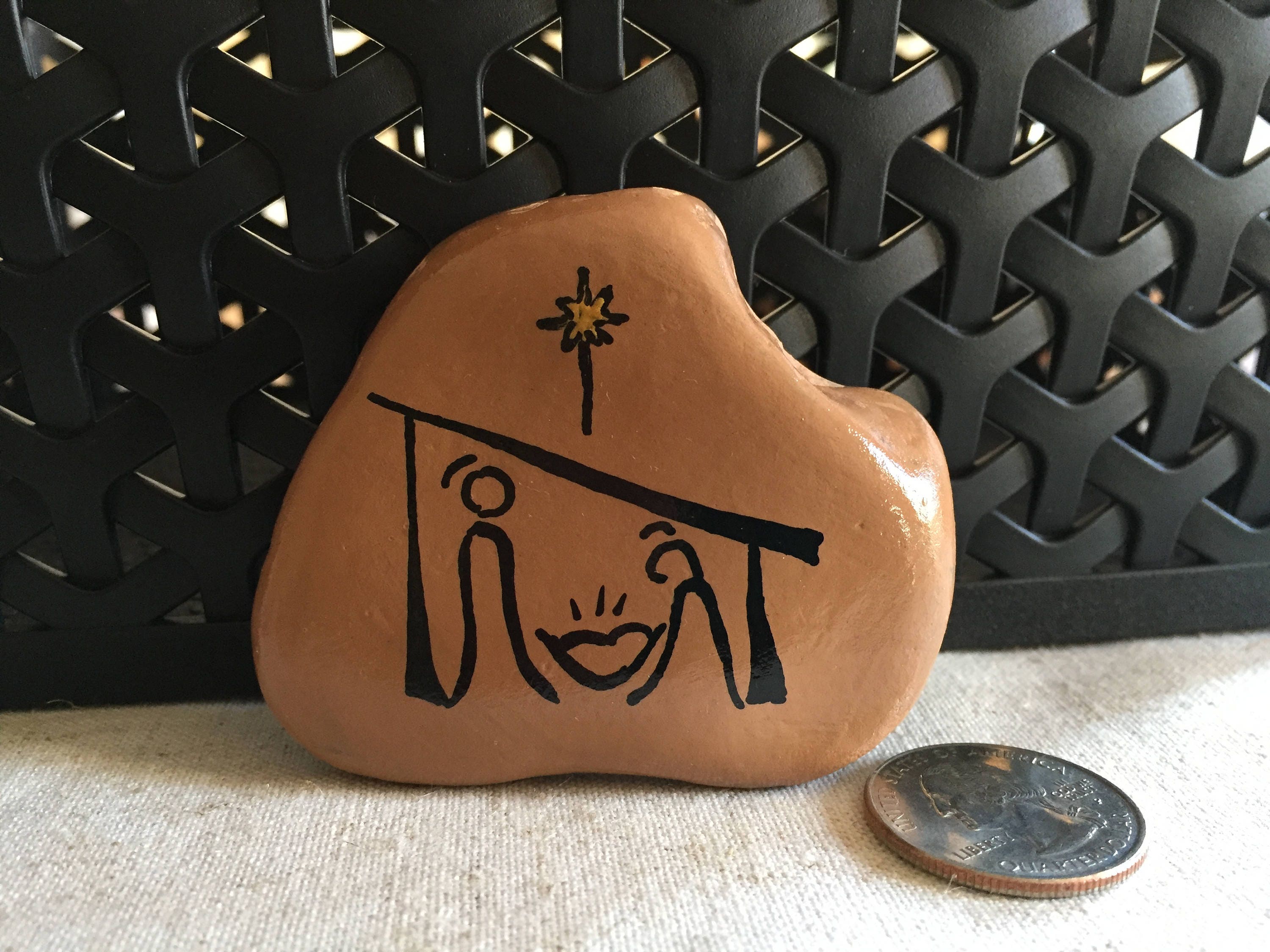 Nativity Painted Rock, Christmas Nativity Painting, Hand Painted Rock ...