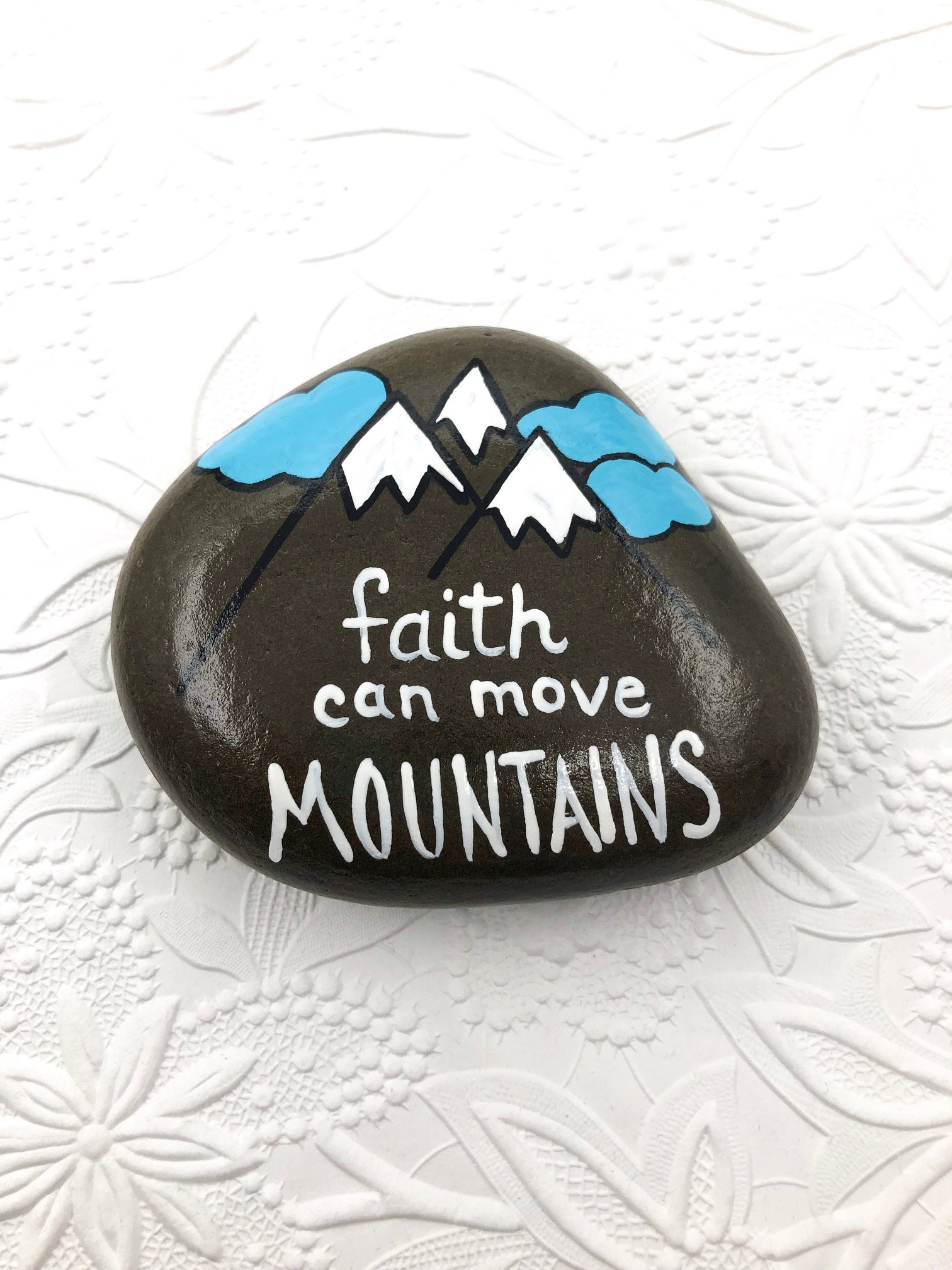 Faith Can Move Mountains Painted Rock Faith Encouragement - Etsy Australia