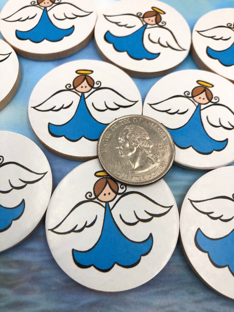 Pocket Angel Minis in Blue Bag of 10 Pocket Angel Tokens | Etsy