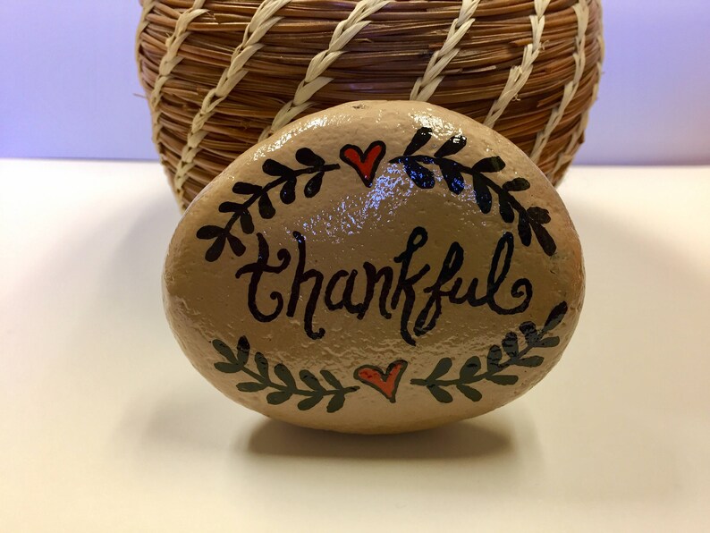 Thankful Painted Rock Thanksgiving Decoration Give Thanks - Etsy