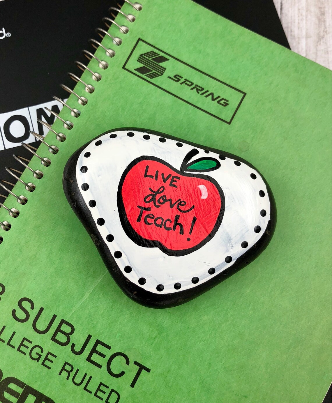 Live Love Teach Paperweight Teacher Gift Painted Rock | Etsy