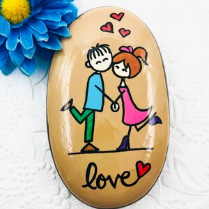 Love Painted Rock: Couple Holding Hands, Engagement Gift - Etsy