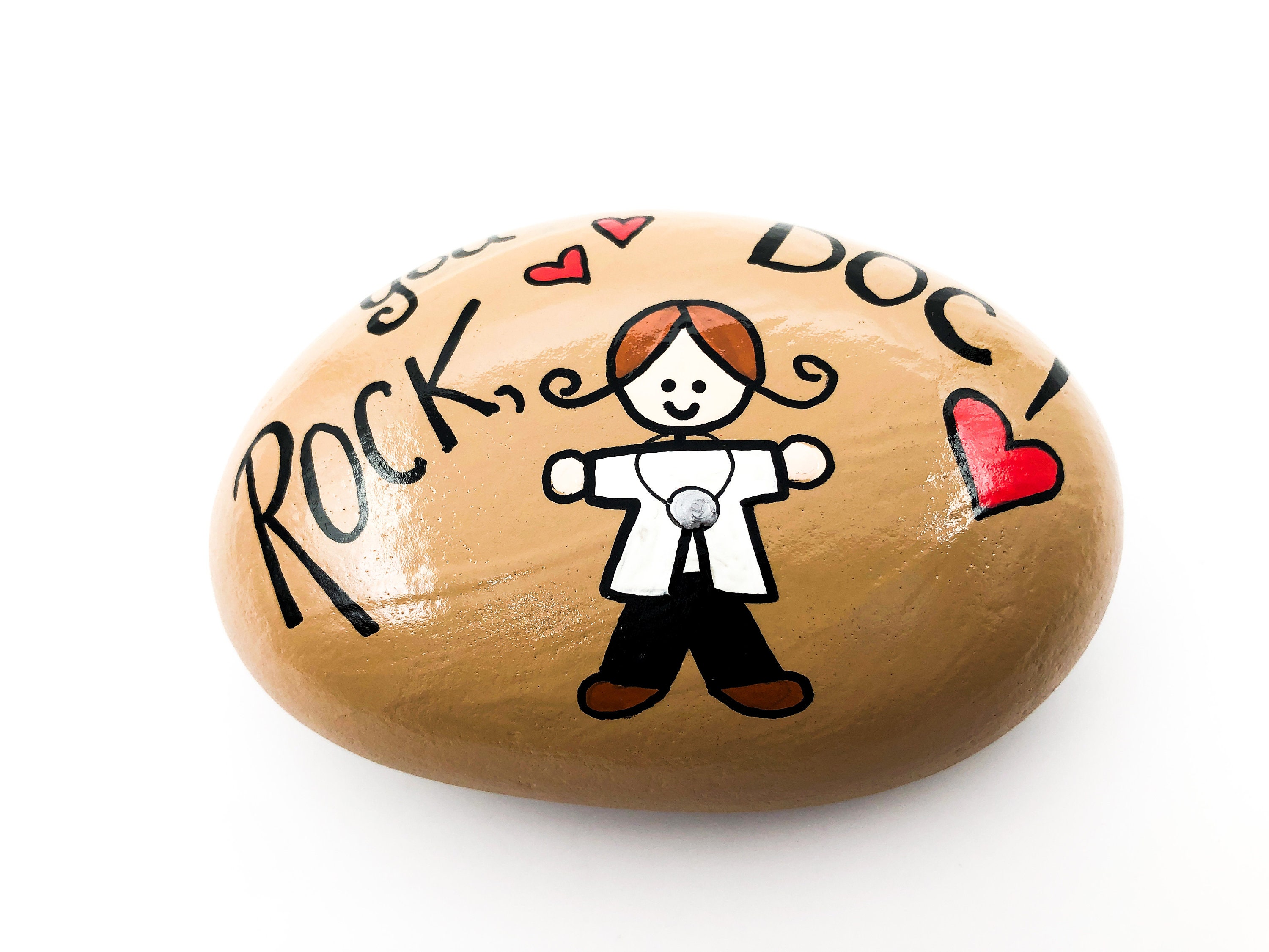 Hand-painted Stone: "you Rock Doc!" Doctor Appreciation Gift - Etsy
