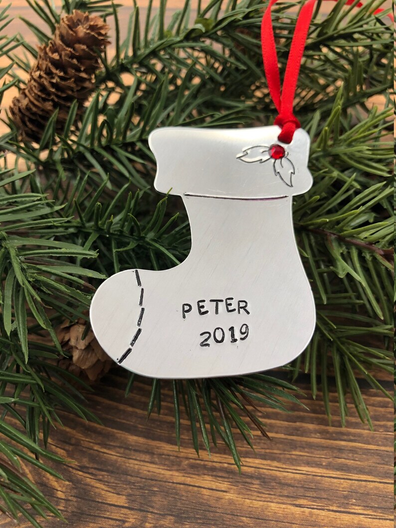 Personalized Stocking Ornament Custom Family Name Christmas - Etsy