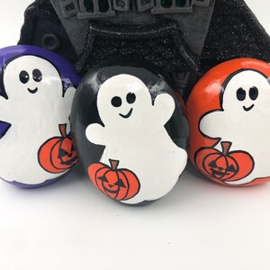 Halloween Ghost Painted Rocks: Trio of Hand-painted Stones - Etsy