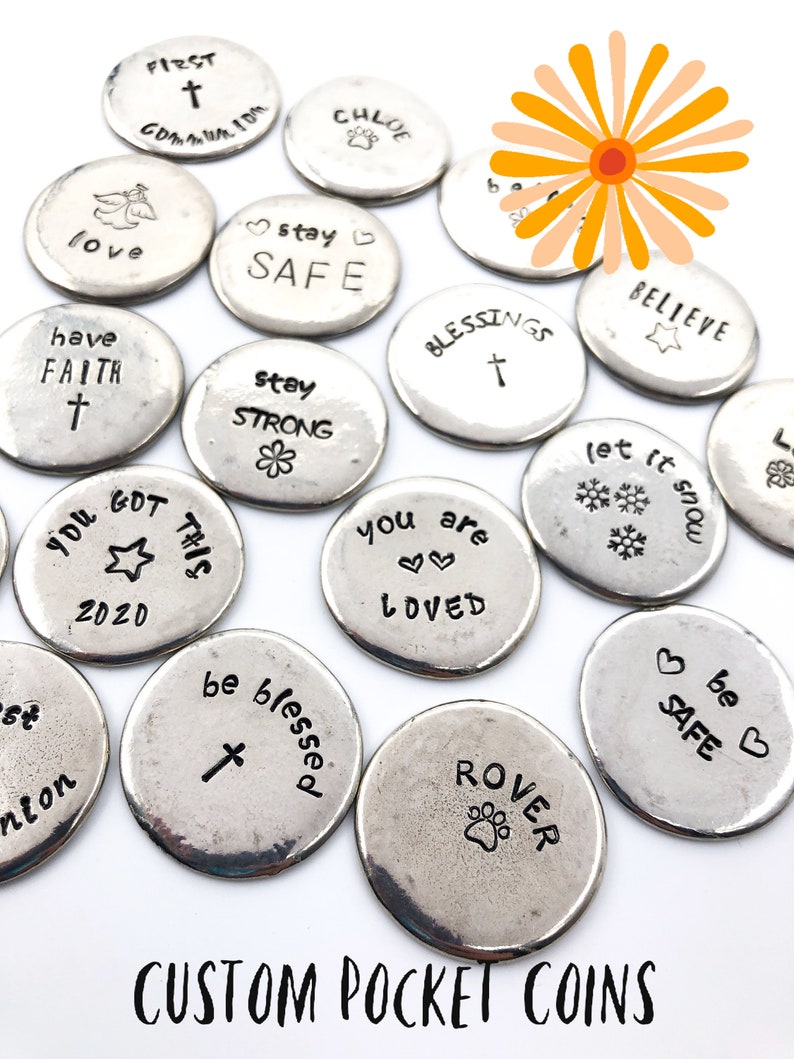 Custom Stamped Pocket Coin Hand Stamped Personalized Token | Etsy