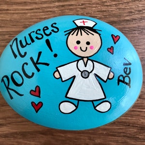 Hand-painted Nurse Appreciation Stone: Acrylics Paperweight Gift - Etsy