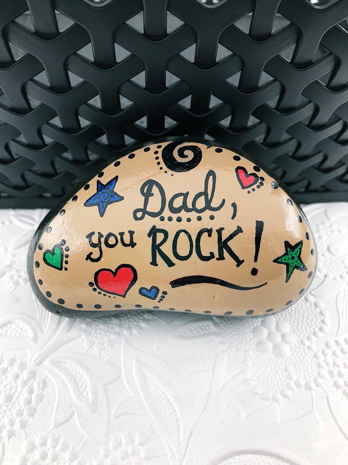 Father's Day Painted Rock: Dad You Rock Gift - Etsy