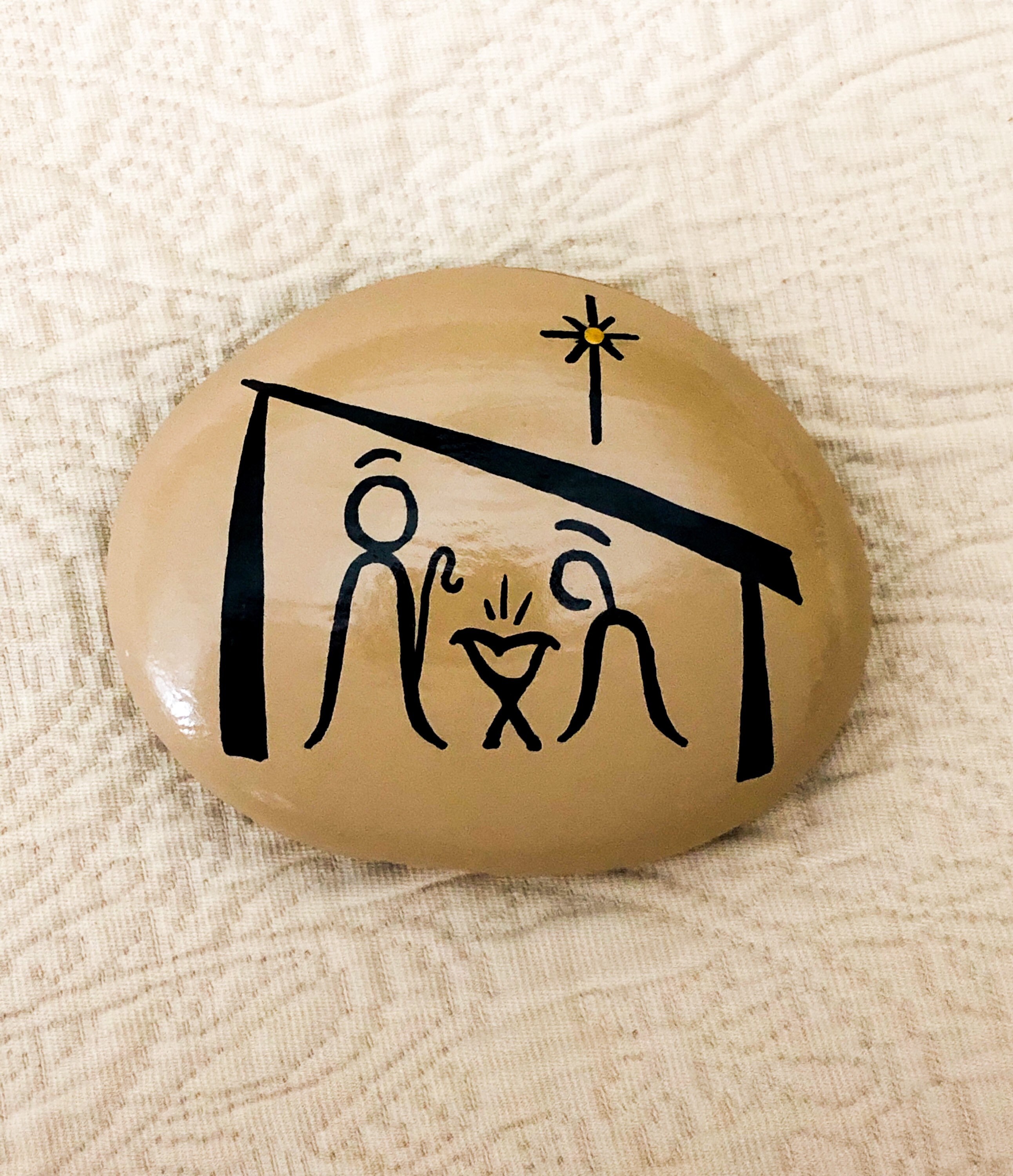 Nativity Painted Rock, Christmas Nativity Painting, Hand Painted Rock ...