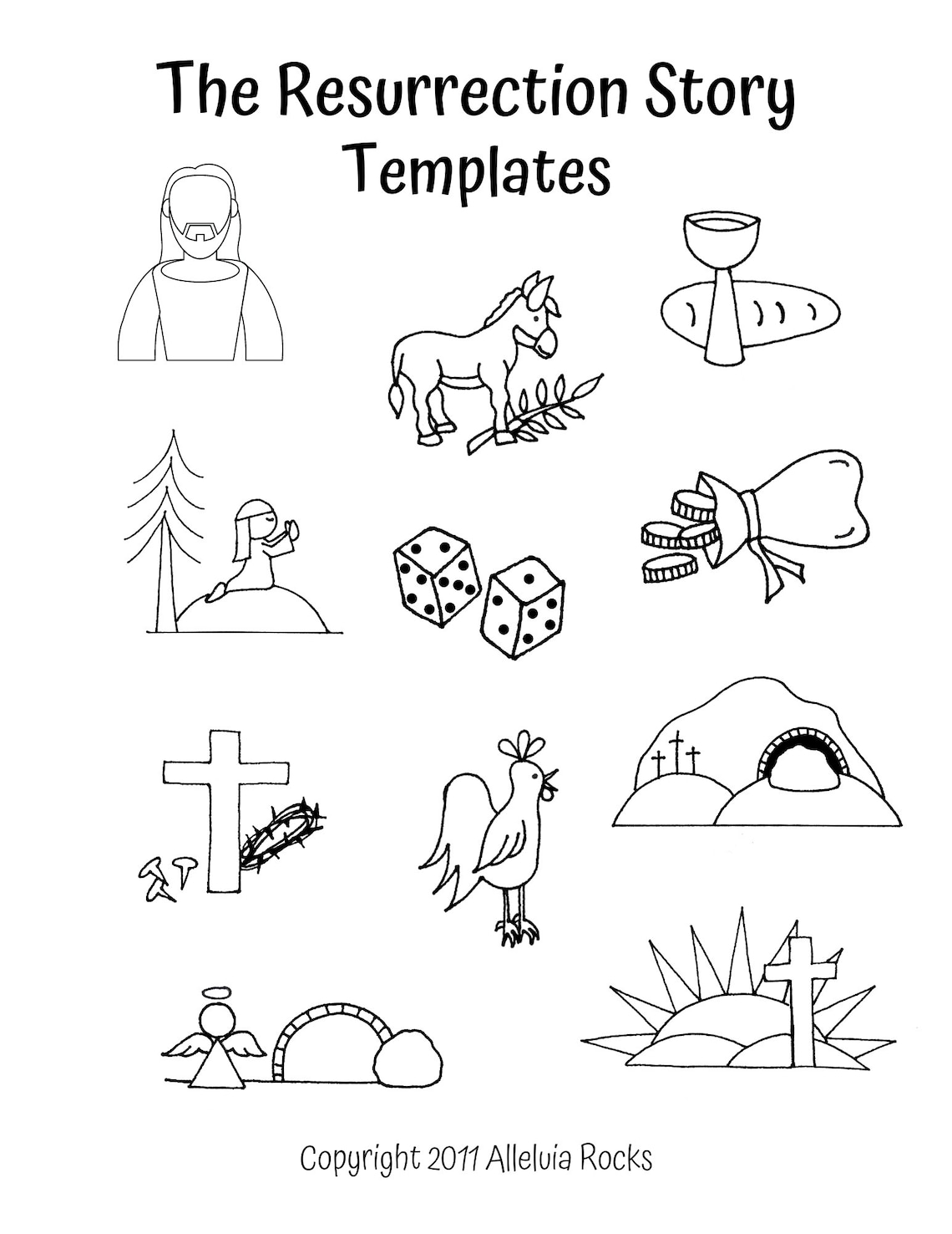 Resurrection Story Coloring Book and Templates Easter Passion | Etsy