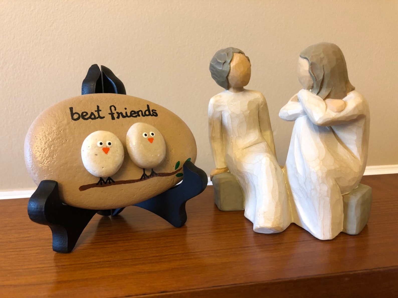 Best Friends Pebble Art Painted Rock Pebble Art With Birds - Etsy