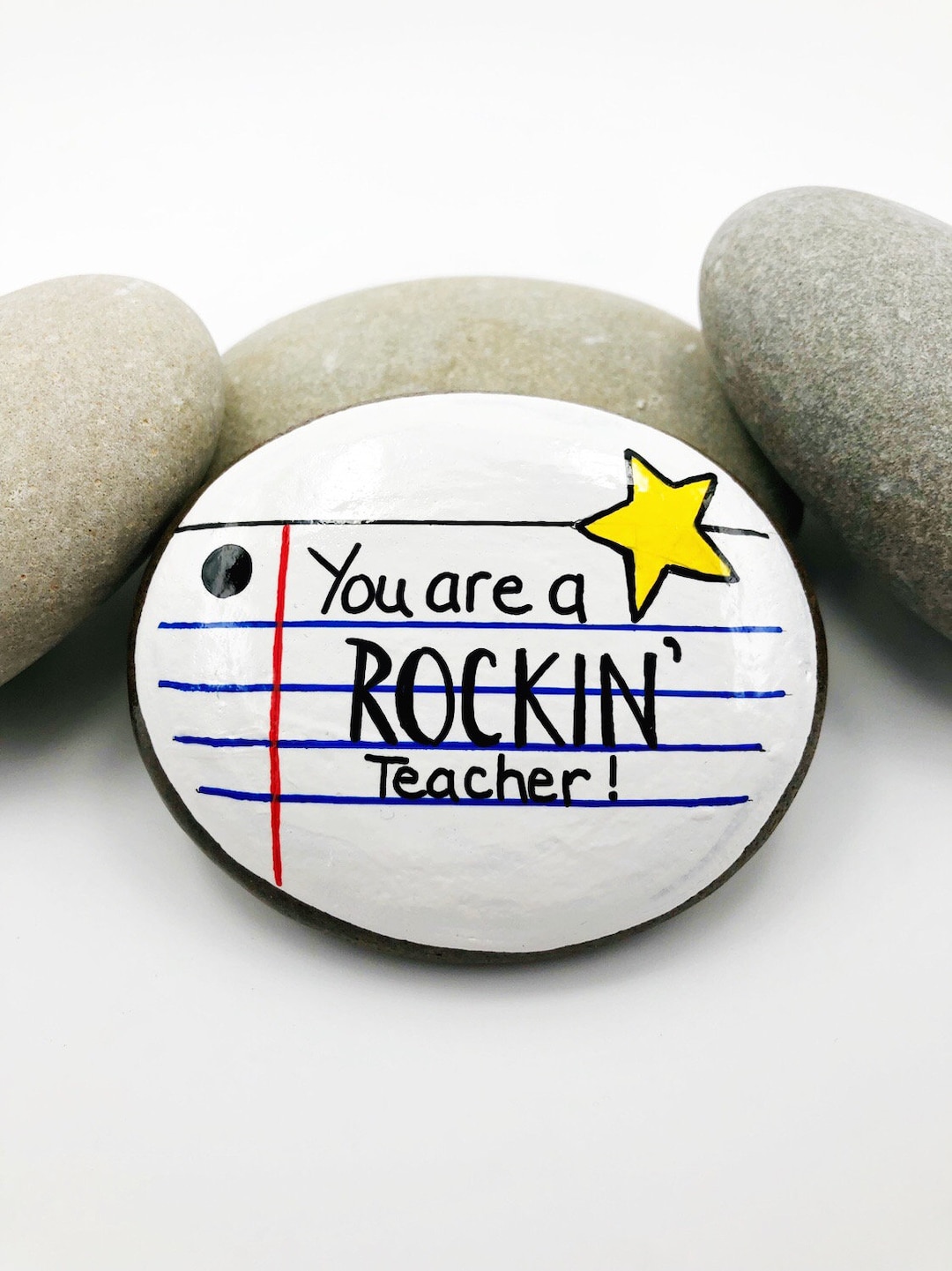 Hand-painted Rock Paperweight: Teacher Appreciation Gift - Etsy
