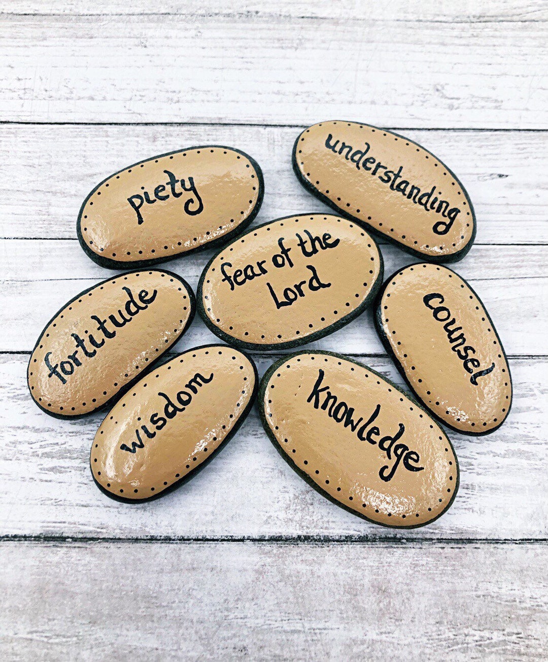 Confirmation Gift: Seven Gifts of the Holy Spirit Painted Rocks (set of ...