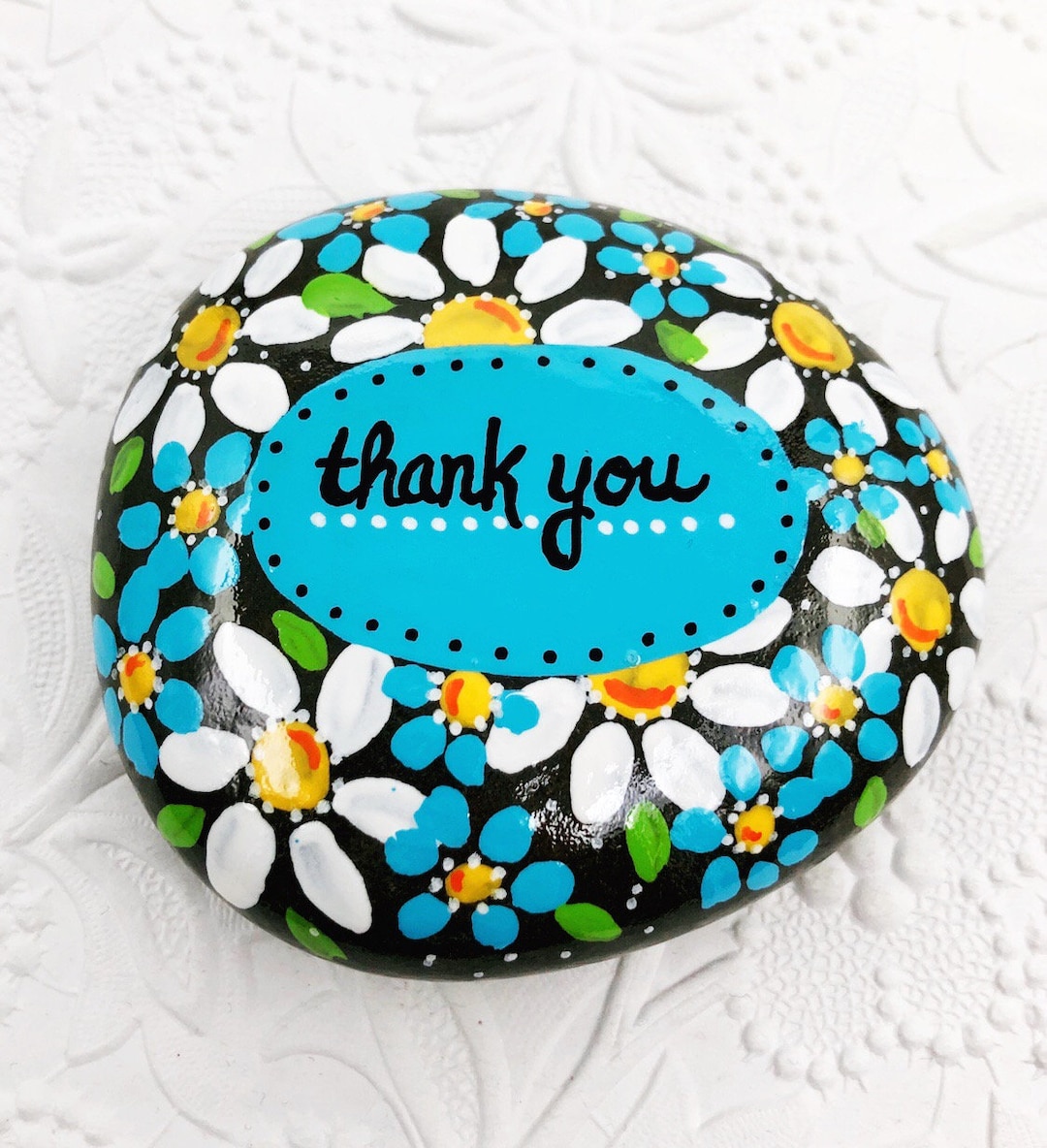 Hand-painted Thank You Rock: Floral Teacher Appreciation Gift - Etsy ...