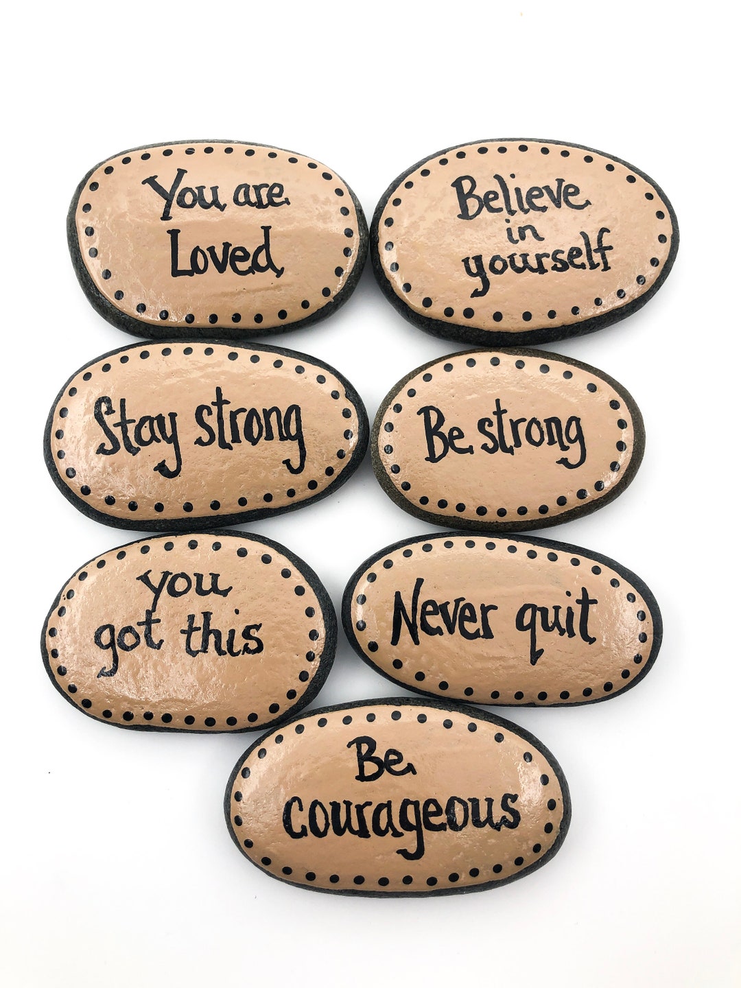 Affirmation Painted Pocket Rocks: Encouragement Stones, Set of 7 - Etsy