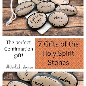 Confirmation Gift: Seven Gifts of the Holy Spirit Painted Rocks (set of ...