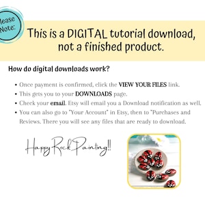 Digital TUTORIAL - Ladybugs Pebbles Rock Painting, Easy Step by Step ...