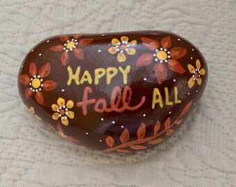 Give Thanks Painted Rock Thanksgiving Decoration Harvest