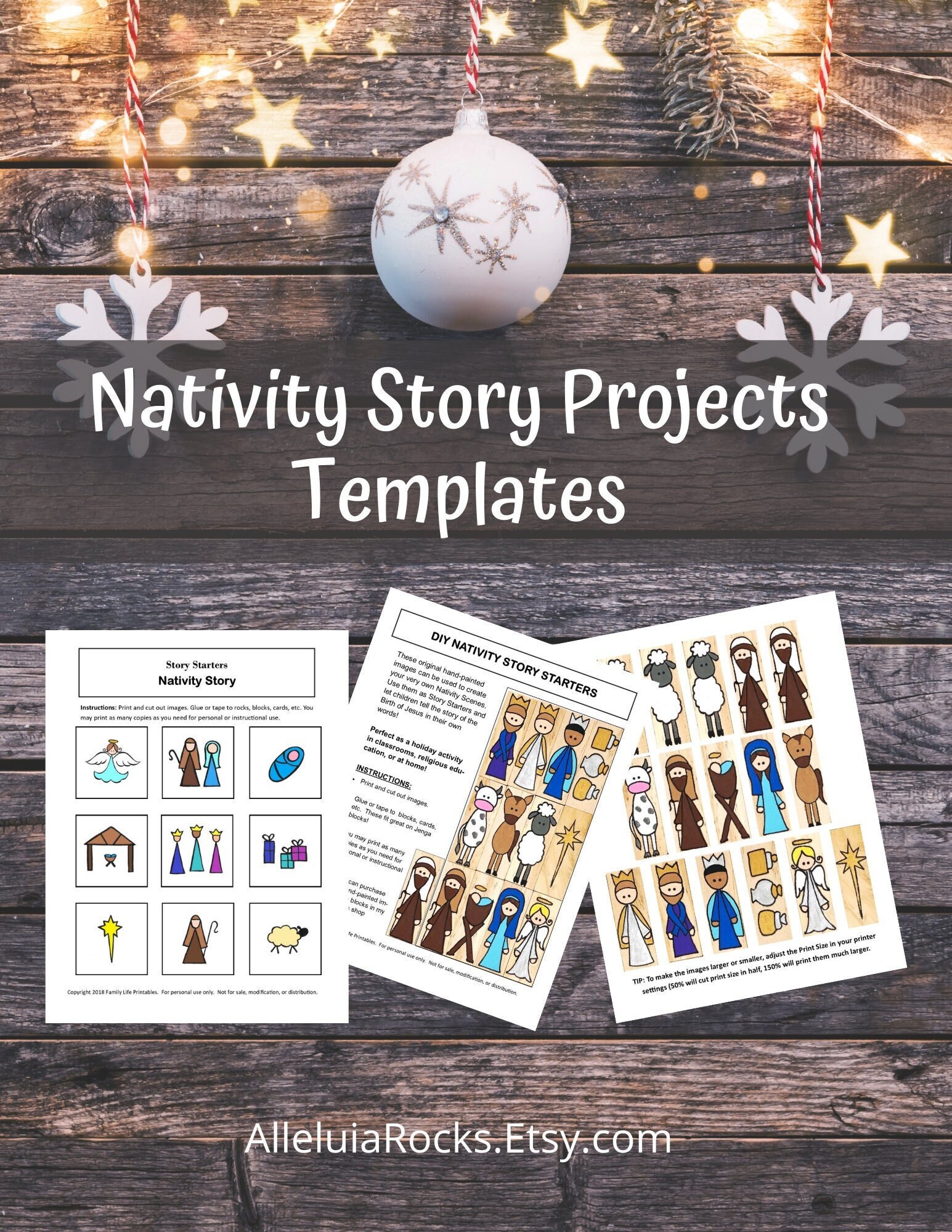 Nativity Story Templates BUNDLE: DIY Scene Images for Christmas ...