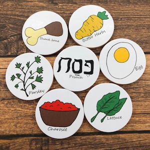 Passover Seder Story Tokens: Wooden Seder Plate Symbols for Kids - Etsy