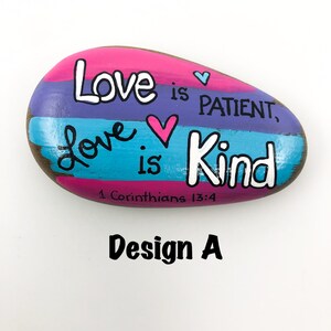 Bible Verses Painted Rocks, Scripture Verse Stones, Love is Kind, Love ...