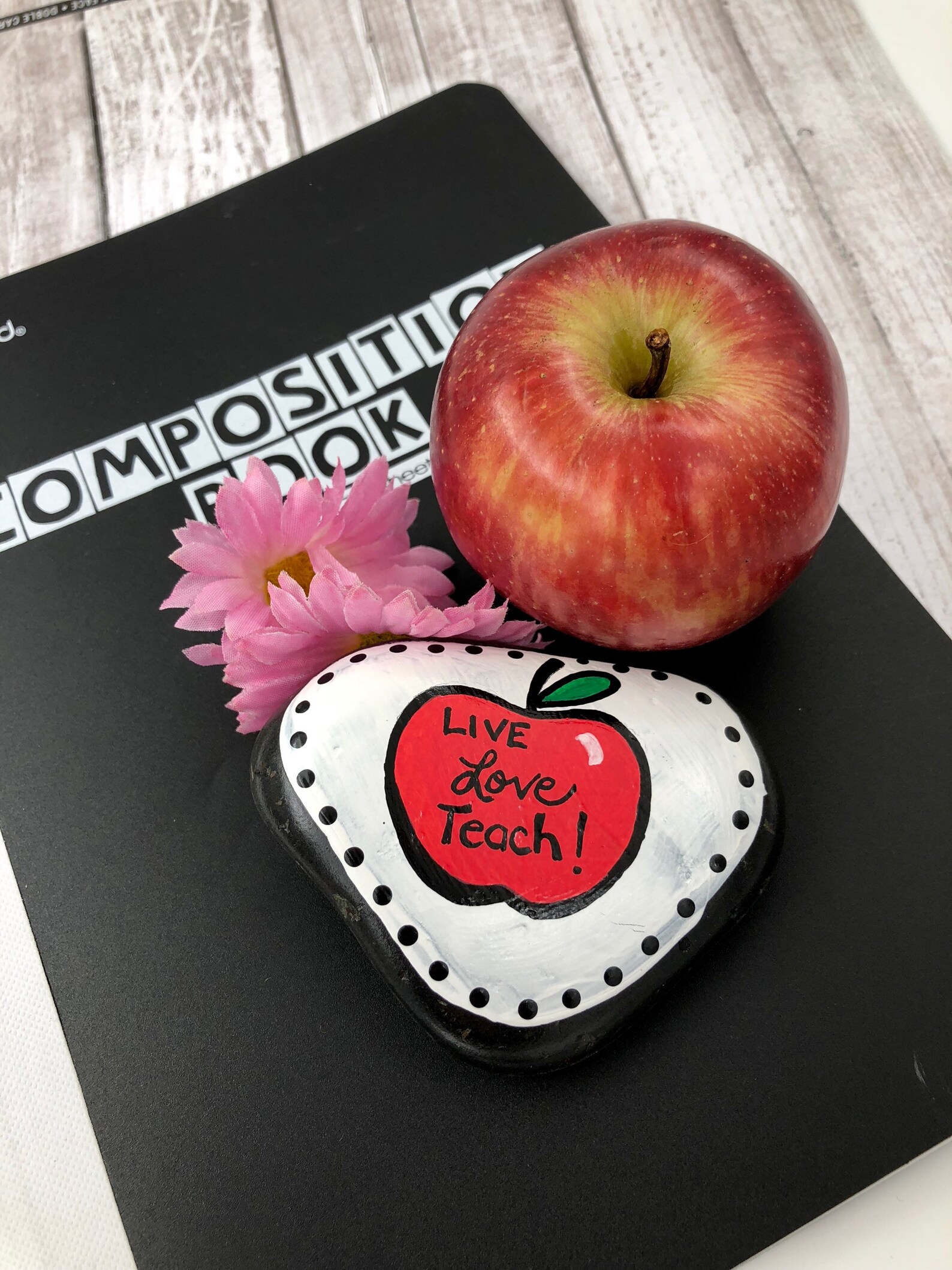 Live Love Teach Paperweight Teacher Gift Painted Rock | Etsy