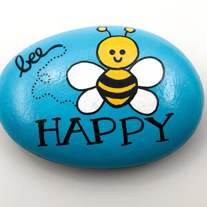 Bee Happy Painted Rock: Hand-painted Bumblebee Affirmation Stone - Etsy UK