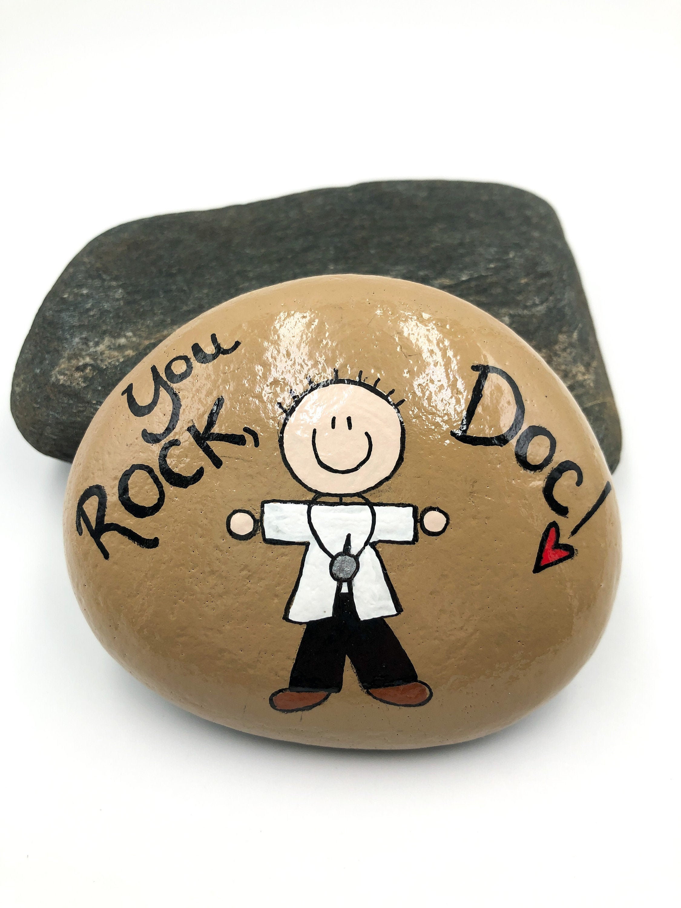 Hand-painted Stone: "you Rock Doc!" Doctor Appreciation Gift - Etsy