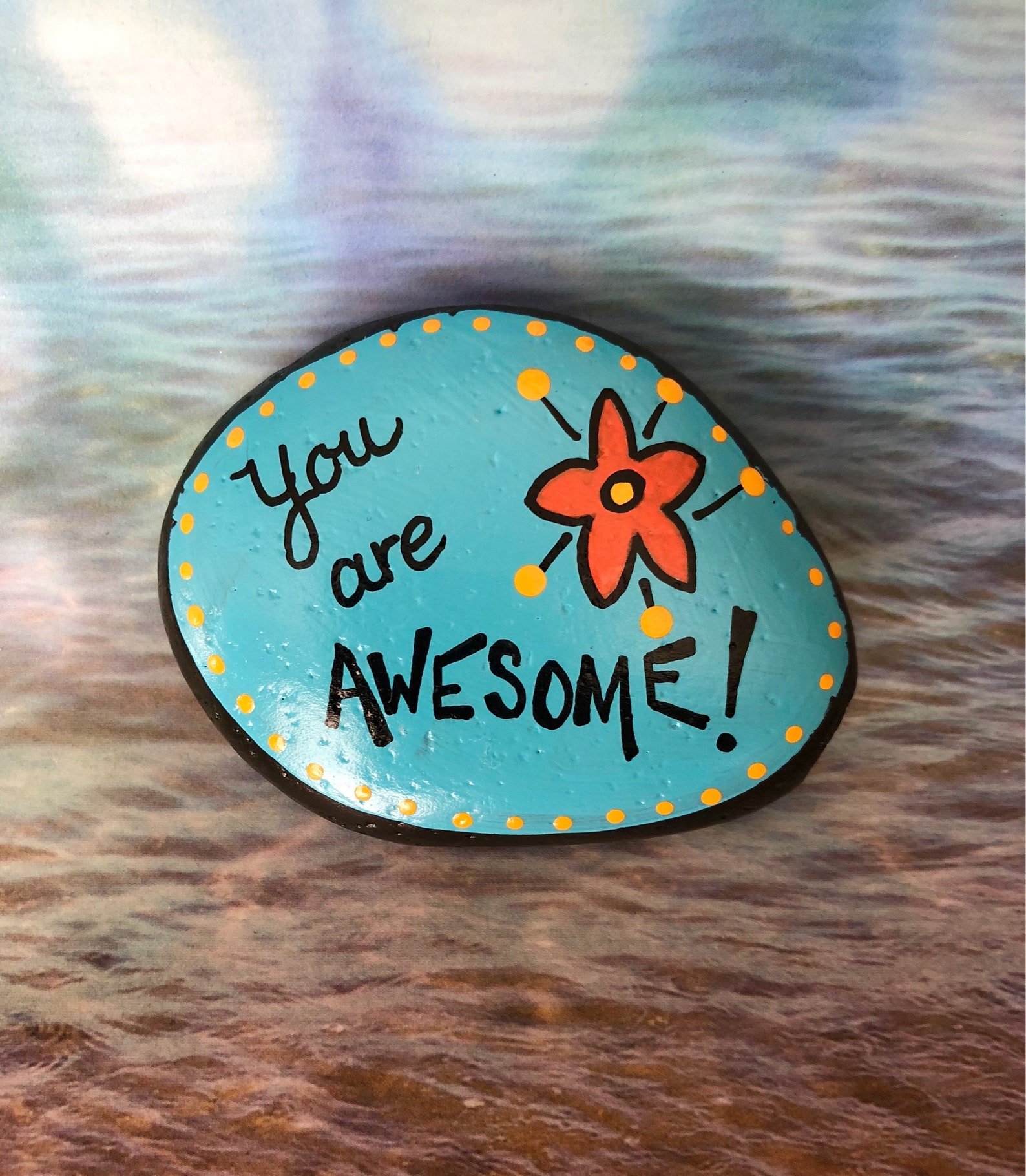 You Are Awesome Painted Rock You Rock Teacher Gift - Etsy