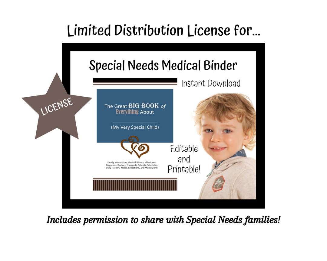 Special Needs Medical Binder: Limited Distribution License (digital) - Etsy
