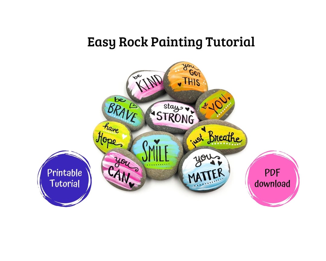 Kindness Stones Painting Tutorial: DIY Painted Rocks (PDF Download) - Etsy